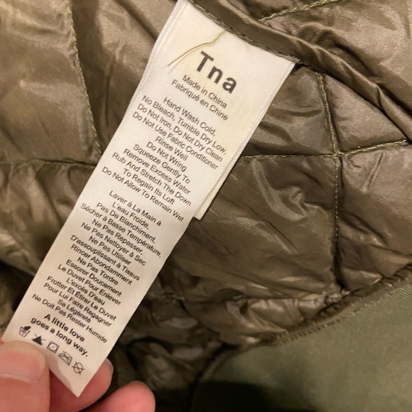 TNA | Jackets & Coats | Aritzia Tna Army Green Quilted Light Bomber ...